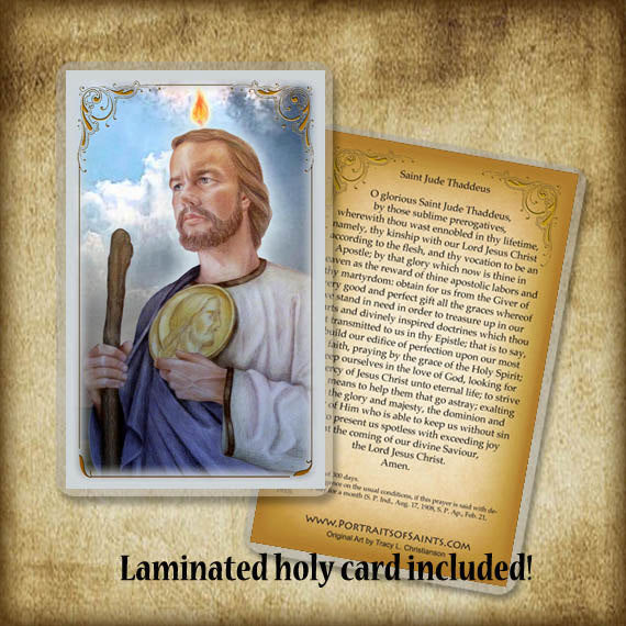 St. Jude Pendant & Holy Card Gift Set - Portraits of Saints