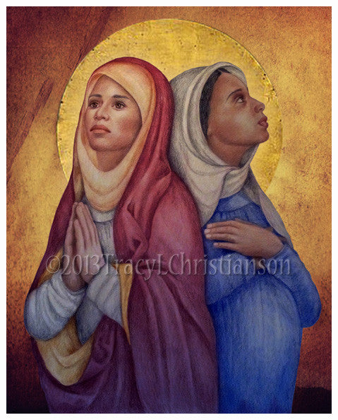 St. Perpetua and St. Felicity Print - Portraits of Saints