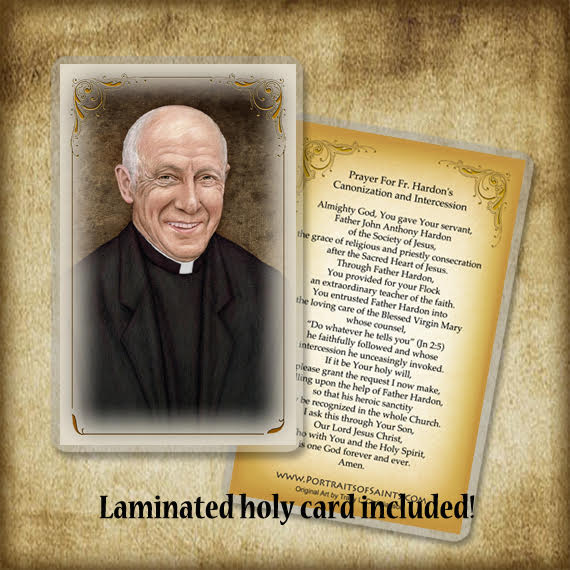 Fr. John Hardon Pendant & Holy Card Gift Set - Portraits of Saints