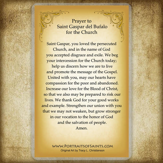 St. Gaspar del Bufalo Holy Card - Portraits of Saints