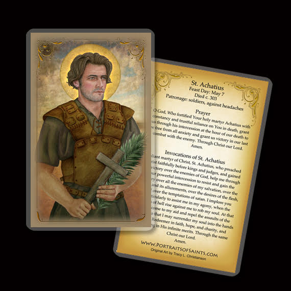 St. Achatius Holy Card - Portraits of Saints
