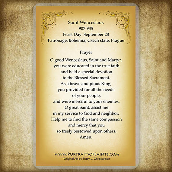 St. Wenceslaus Holy Card - Portraits of Saints