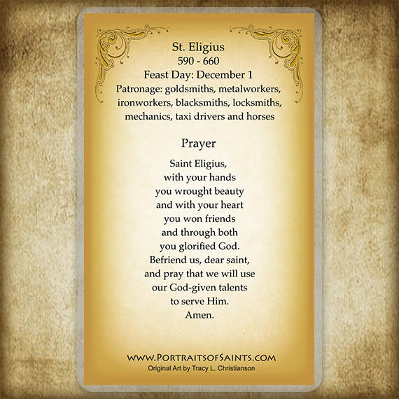 St. Eligius Holy Card - Portraits of Saints