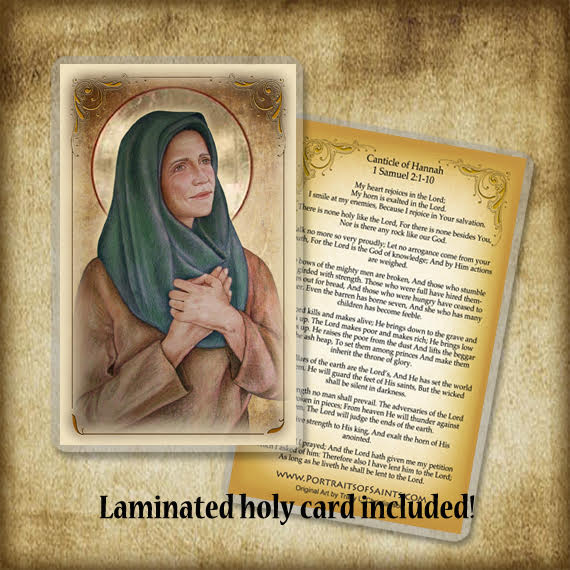 St. Hannah Plaque & Holy Card Gift Set - Portraits of Saints