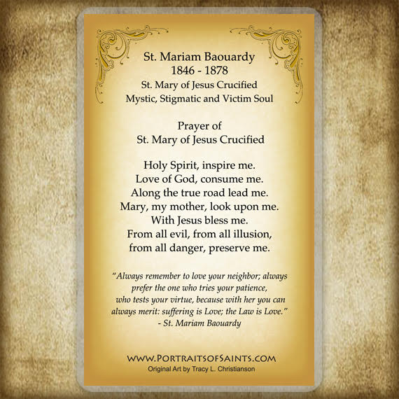 St. Mariam Baouardy Holy Card - Portraits of Saints