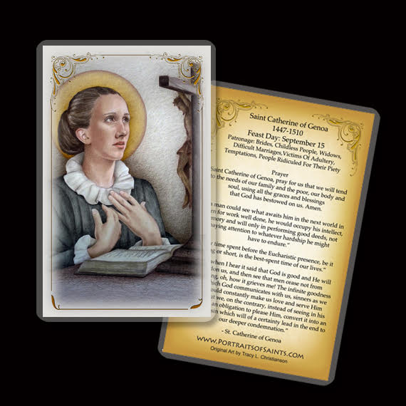 St. Catherine of Genoa Holy Card - Portraits of Saints