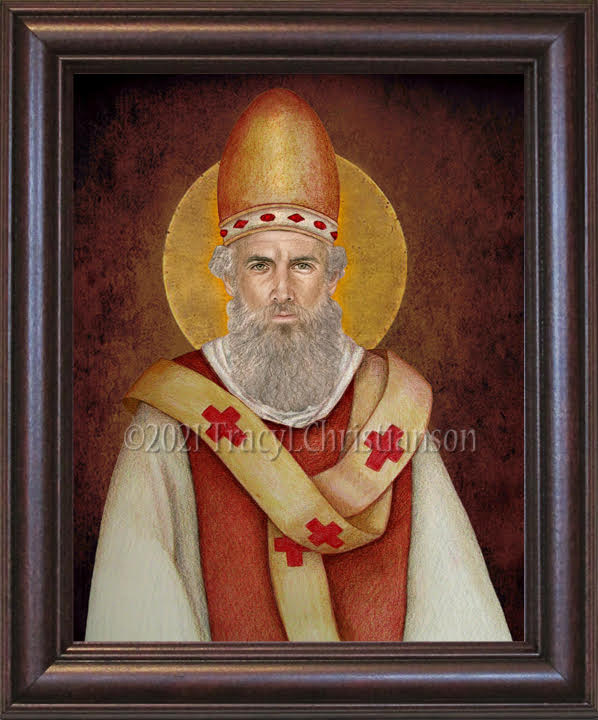 Pope St. Damasus I Framed Art - Portraits of Saints