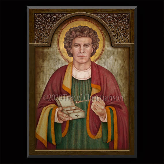 St. Pantaleon Plaque & Holy Card Gift Set - Portraits of Saints