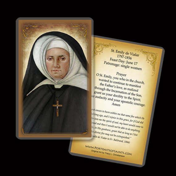 St. Emily de Vialar Holy Card - Portraits of Saints