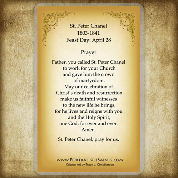 St. Peter Chanel Holy Card - Portraits of Saints