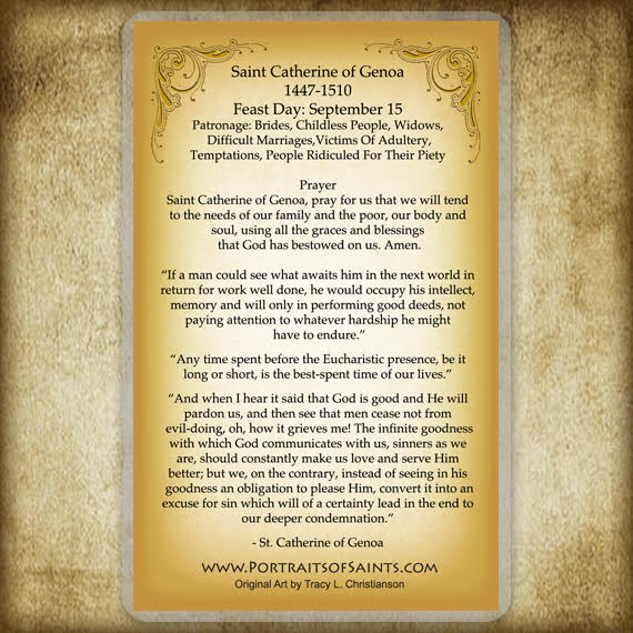 St. Catherine of Genoa Holy Card - Portraits of Saints