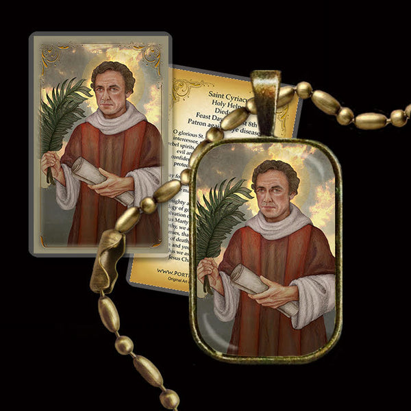St. Cyriacus Pendant & Holy Card Gift Set - Portraits of Saints