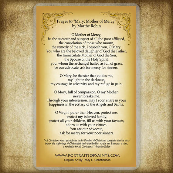 Marthe Robin Holy Card - Portraits of Saints