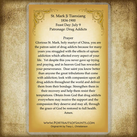 St. Mark Ji Tianxiang Holy Card - Portraits of Saints