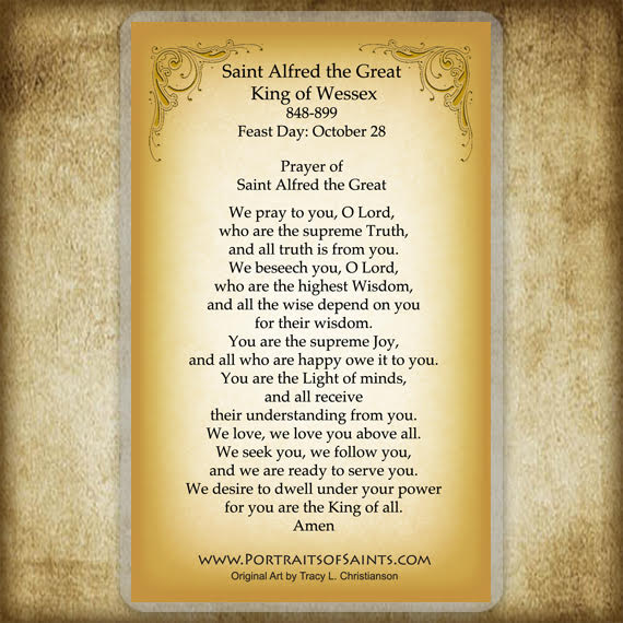 St. Alfred the Great Holy Card - Portraits of Saints