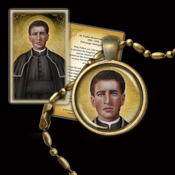 St. Toribio Romo Gonzalez Pendant & Holy Card Gift Set - Portraits of ...