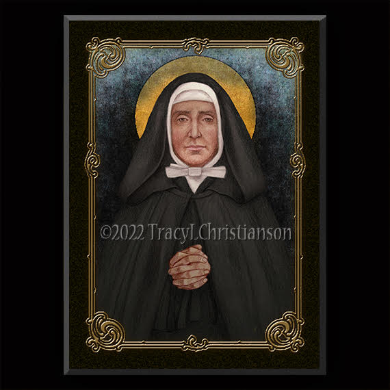 St. Jeanne Jugan Plaque & Holy Card Gift Set - Portraits of Saints