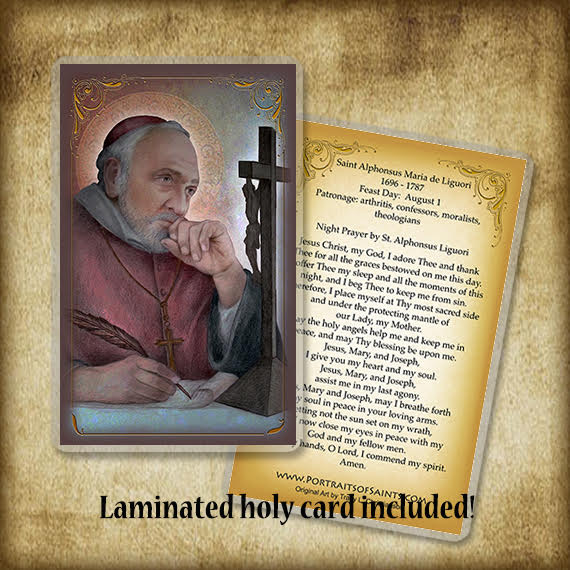 St. Alphonsus Maria de' Liguori (B) Plaque & Holy Card Gift Set ...