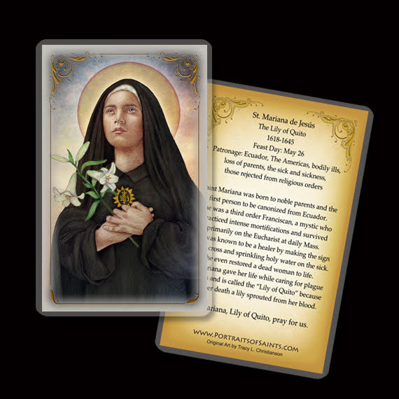St. Mariana de Jesus de Paredes Holy Card - Portraits of Saints