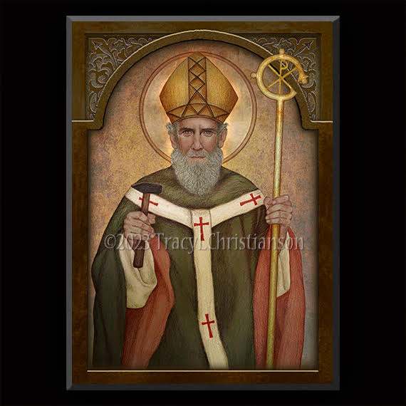 St. Eligius Plaque & Holy Card Gift Set - Portraits of Saints